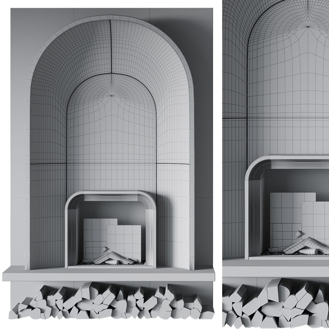 Fireplace 24 - 3D Model for VRay, Corona