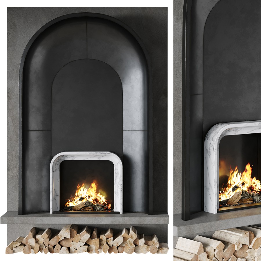Fireplace 24 - 3D Model for VRay, Corona