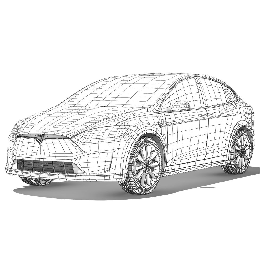 Tesla Model X 2021 - 3D Model for VRay