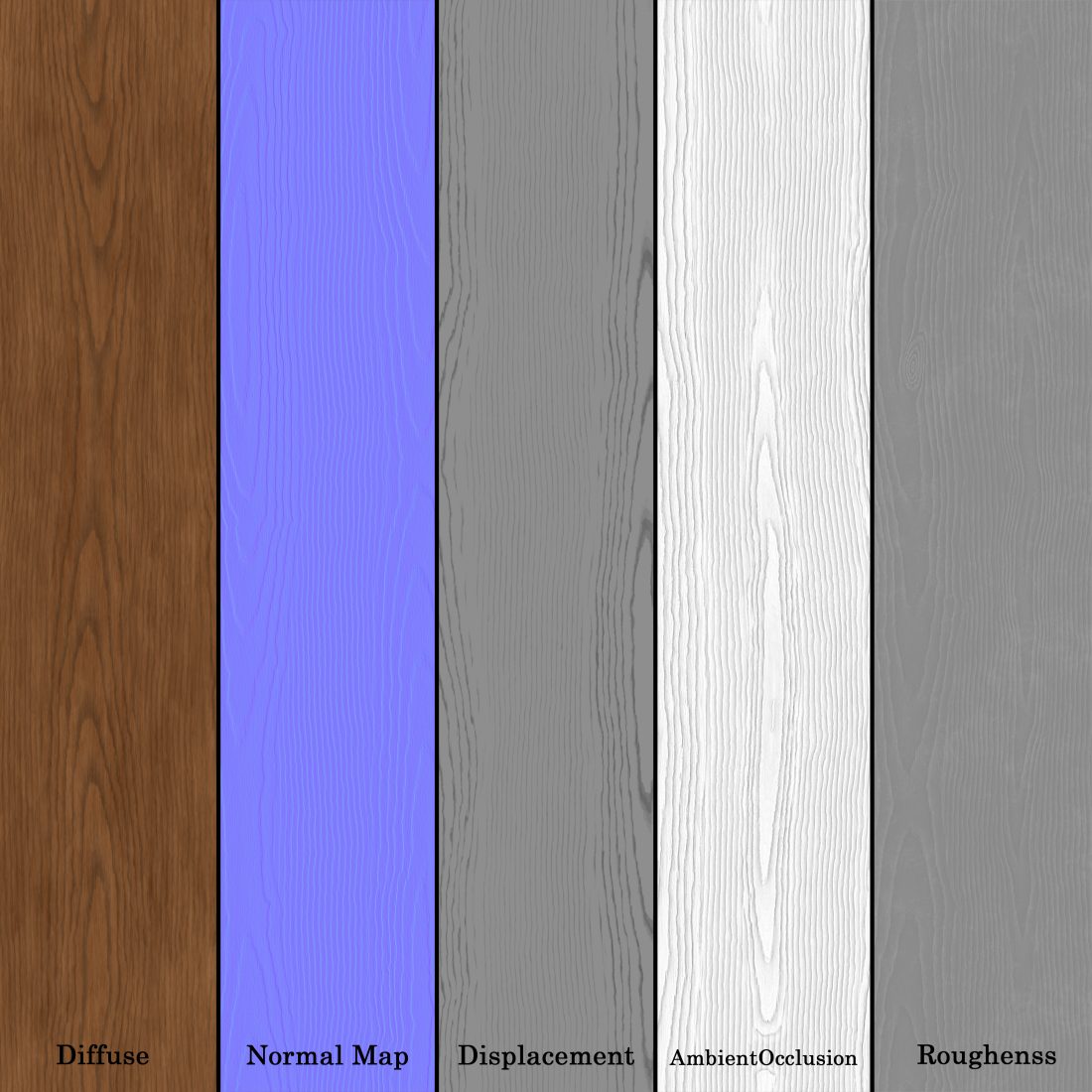 Collection Wood 15 (seamless) - 3D Model for VRay