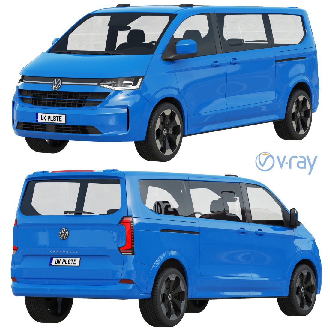 Volkswagen Caravelle T7 2025 - 3D Model for VRay