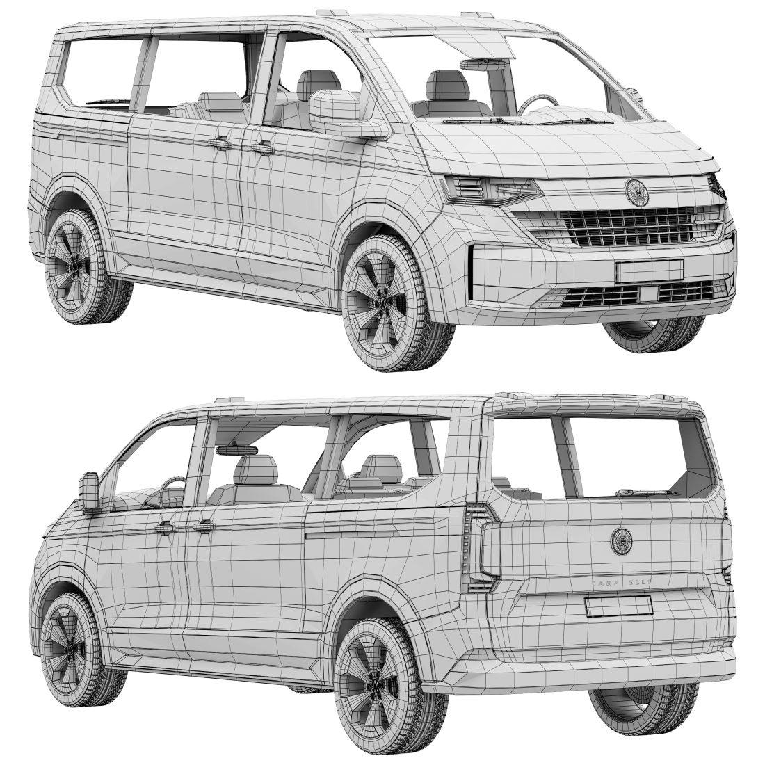 Volkswagen Caravelle T7 2025 - 3D Model for VRay