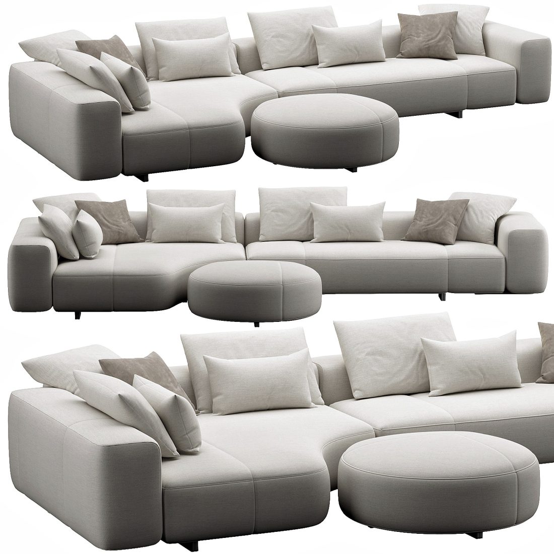 Yves Sofa - 3D Model for VRay, Corona