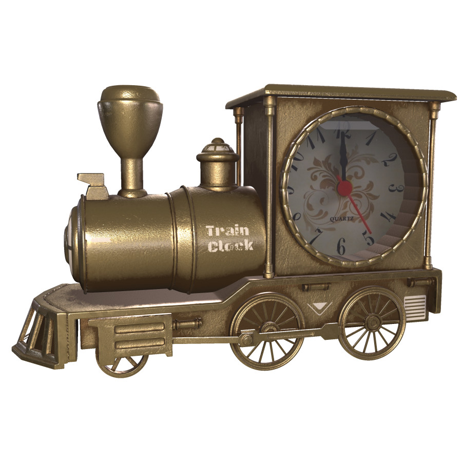 Train Table Clock 3D Model for VRay | CGMood