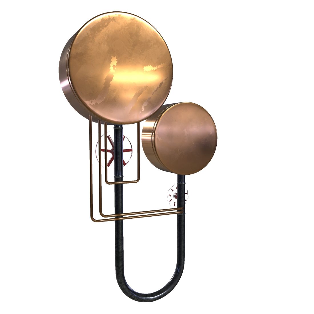 Pipe Wall Clock - 3D Model for VRay