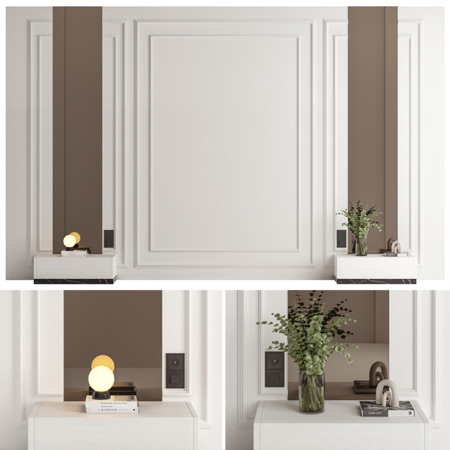 Headboard Wall Panel Composition 10 - 3D Model for Corona