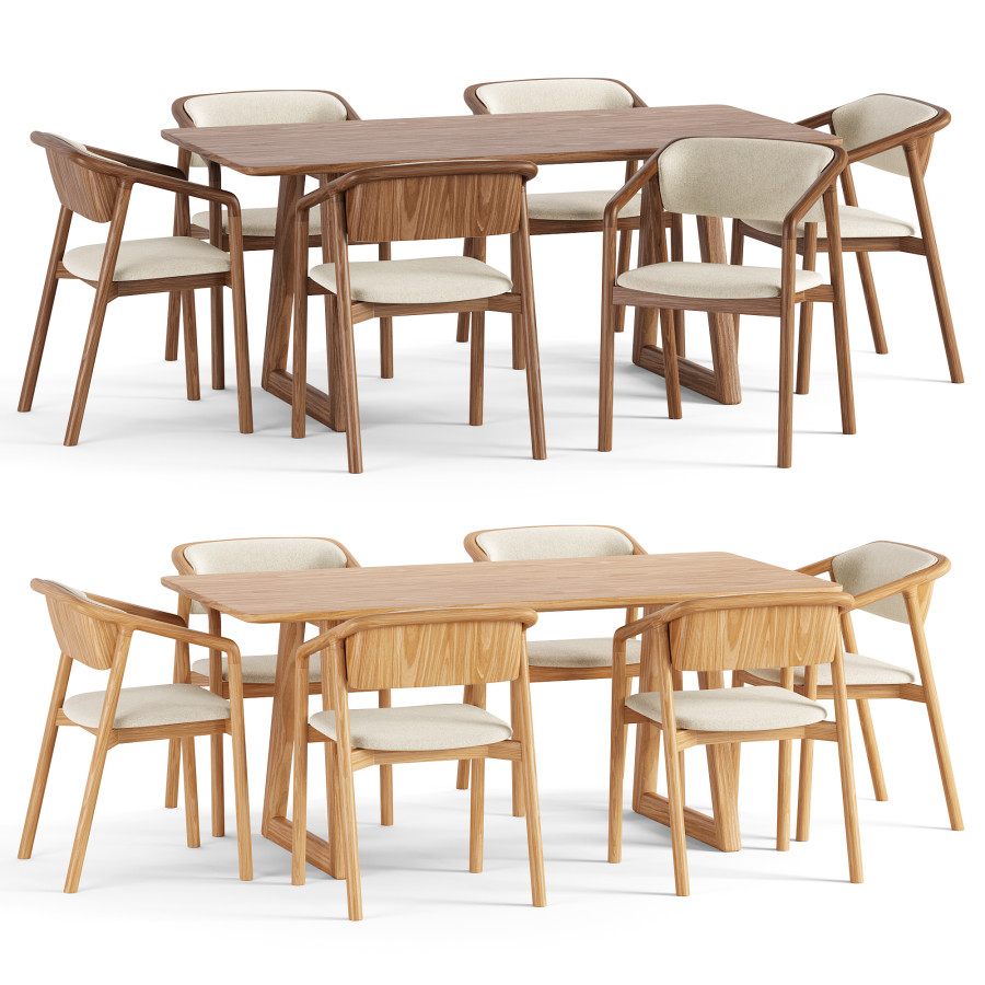 Westwing Gali Chair And Nik Dining Table - 3D Model for Corona