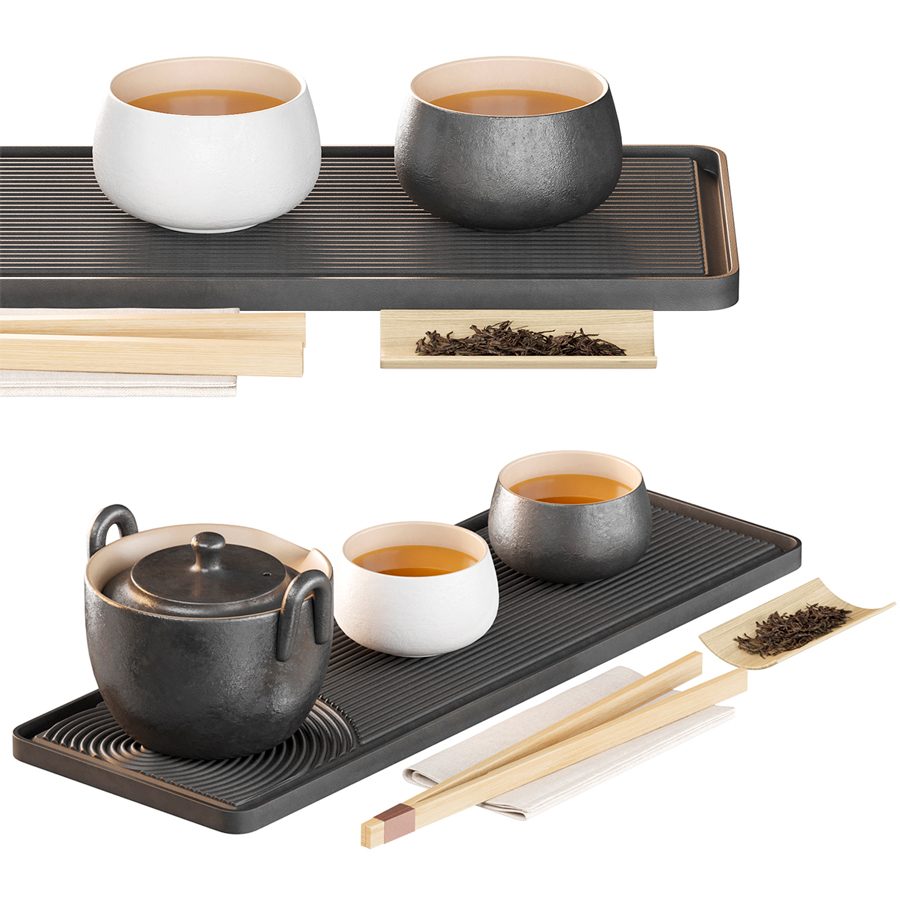 Japanese Minimalist Ceramic Tea Set Etsy - 3D Model for Corona