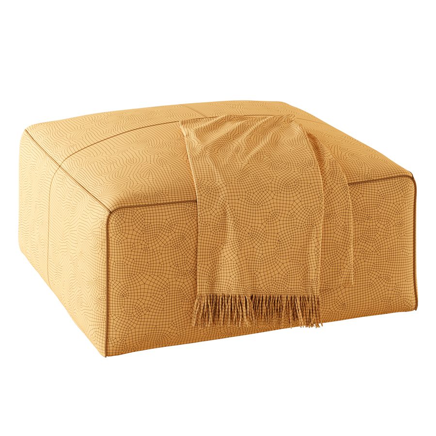 Leo Motion Leather Ottoman From West Elm 3D Model for Corona | CGMood