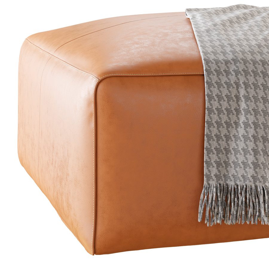 Leo Motion Leather Ottoman From West Elm 3D Model for Corona | CGMood