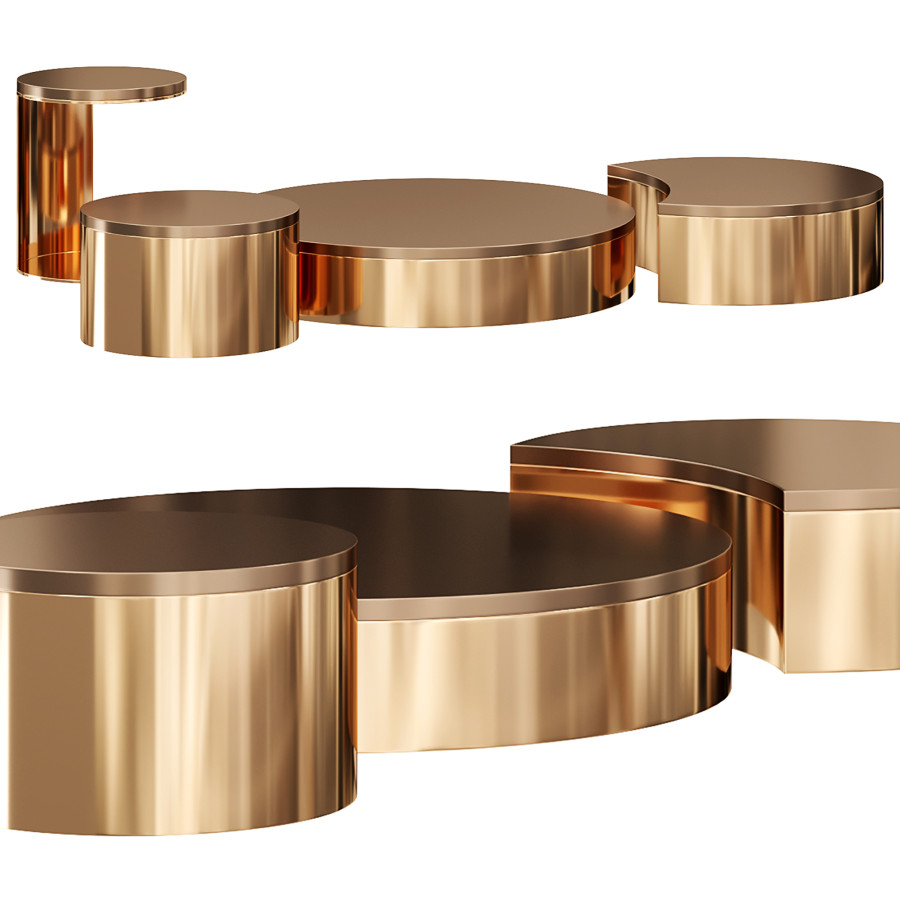 Moon Coffee And Side Table By Luxury Living Group - 3D Model for Corona