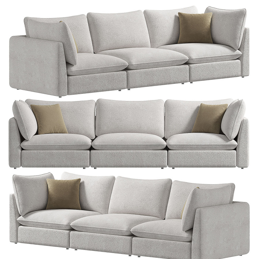 Owen Three Piece Modular Sofa By Arhaus 3D Model for Corona | CGMood