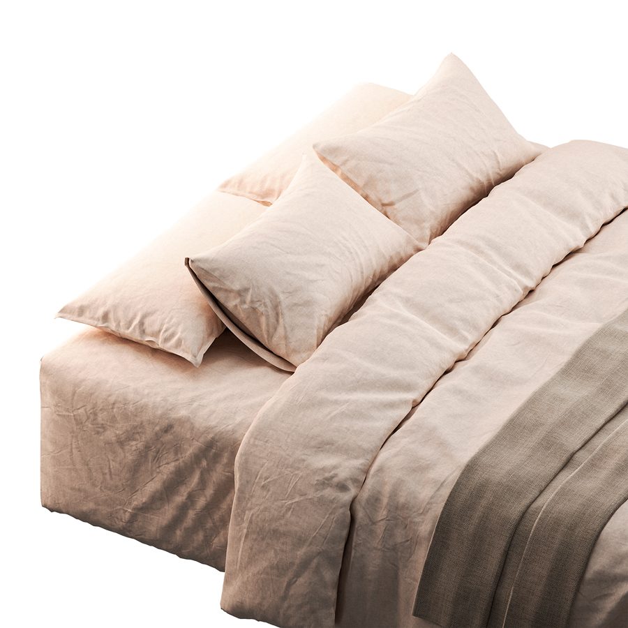 Linen Bed I Love Linen 3D Model for Corona | CGMood