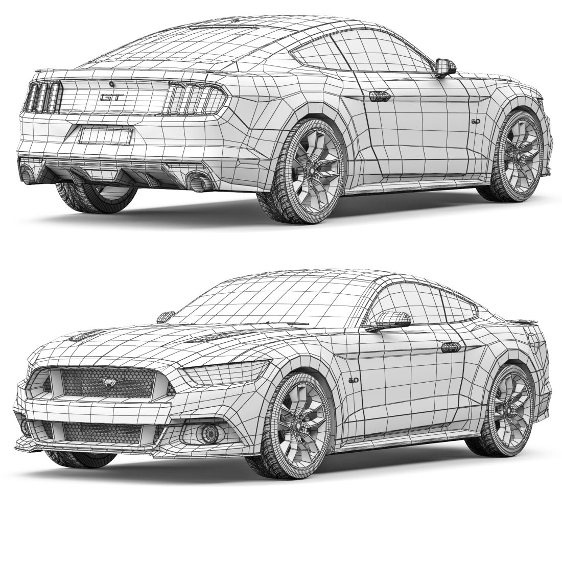 Ford Mustang Gt 2015 - 3D Model for VRay