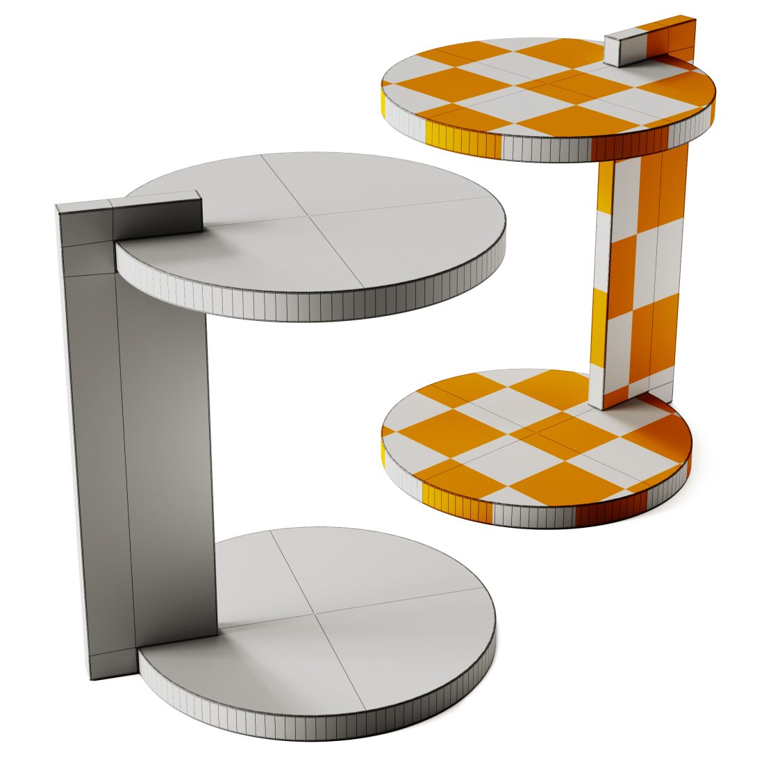 Stylish Club Wooden Side Table - 3D Model for Corona