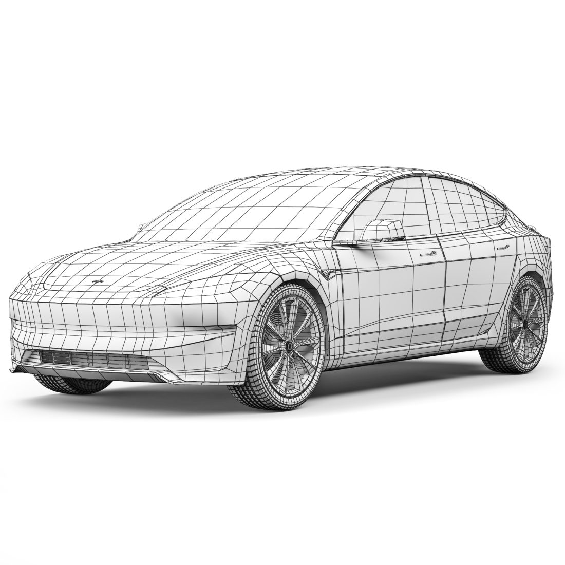 Tesla Model 3 Performance Long Range 2024 - 3D Model for VRay