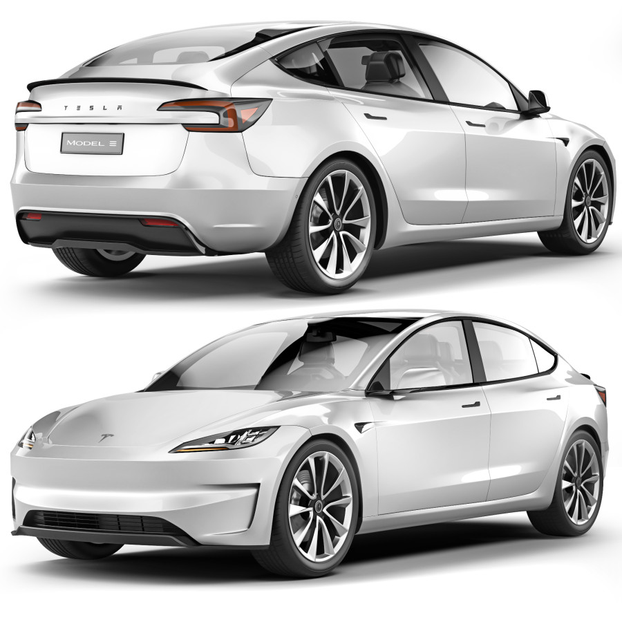 Tesla Model 3 Performance Long Range 2024 - 3D Model for VRay