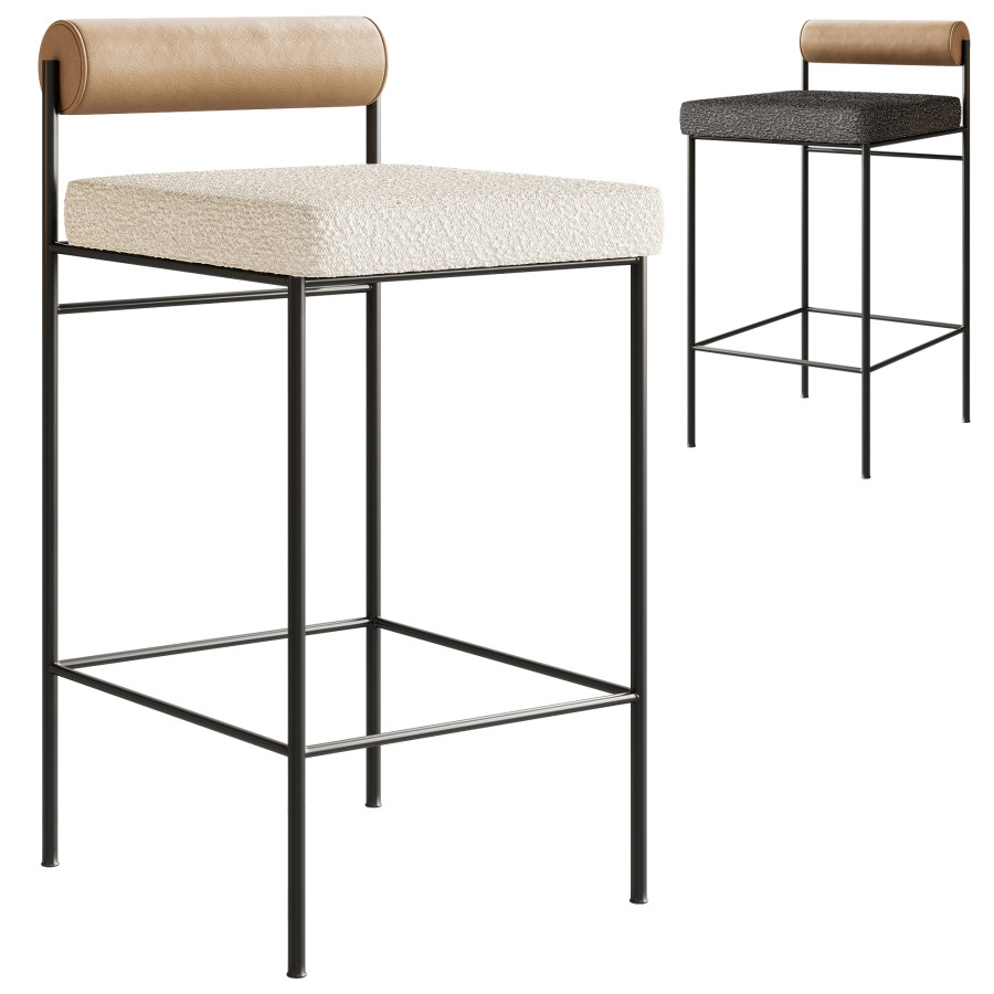 Half Bar Stool Balla Stool Group - 3D Model for VRay, Corona