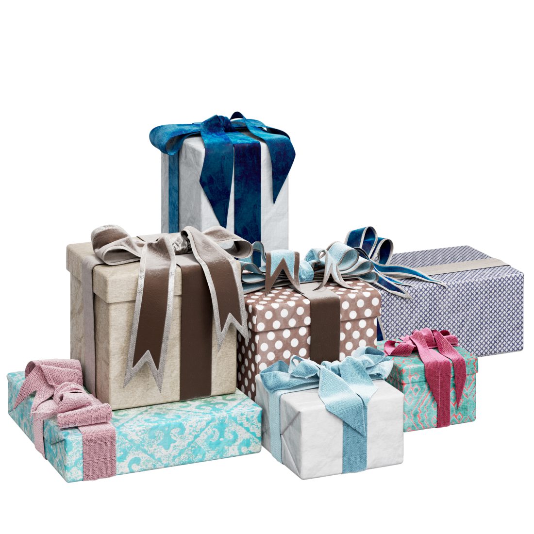 Set With Gifts 3D Model for VRay, Corona | CGMood