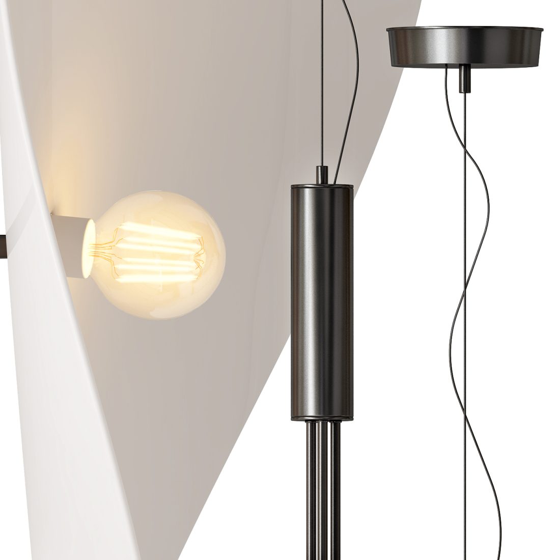 Manta Triple Pendant Light 3D Model for VRay | CGMood