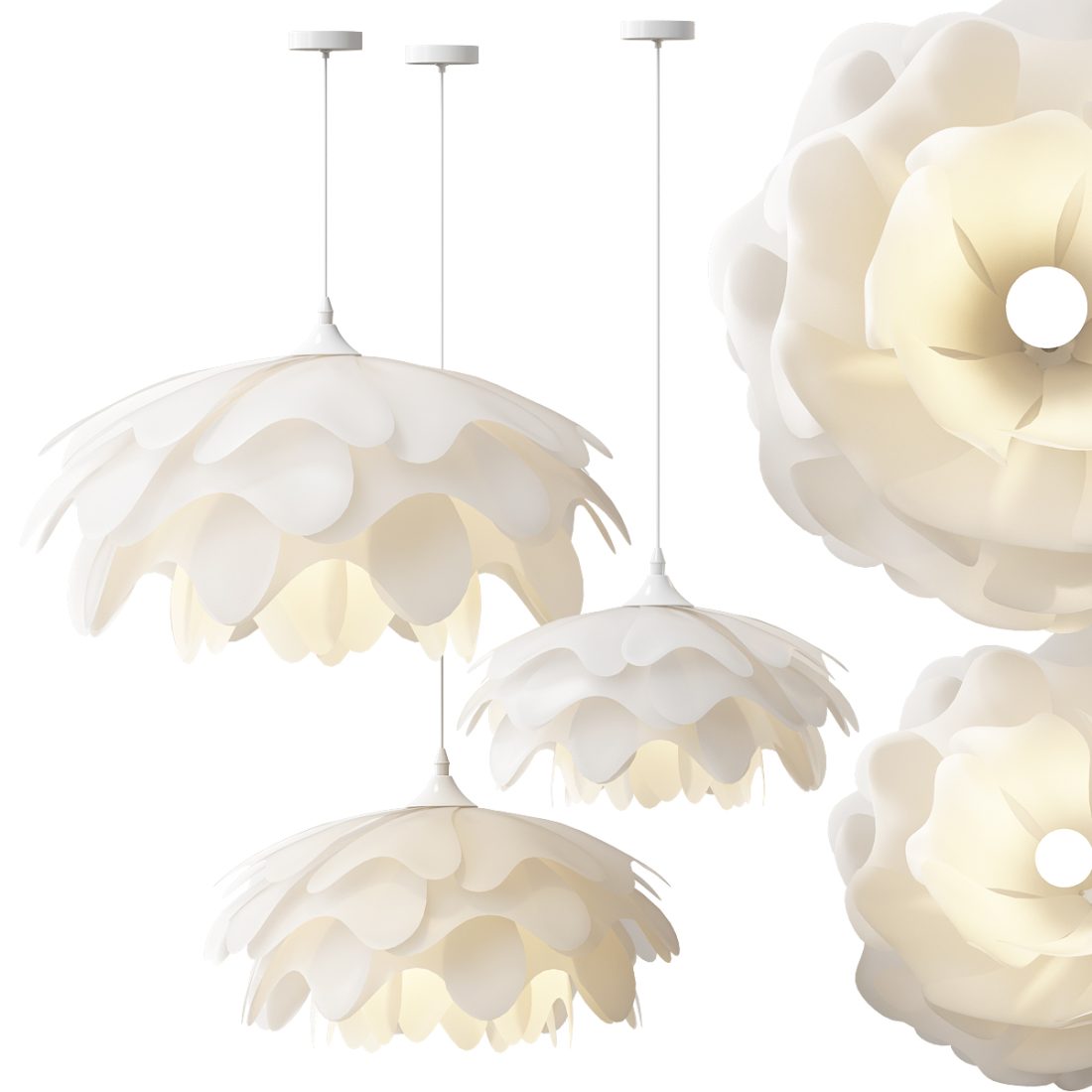 Flower Shaped Pendant Lamp 3D Model for VRay | CGMood