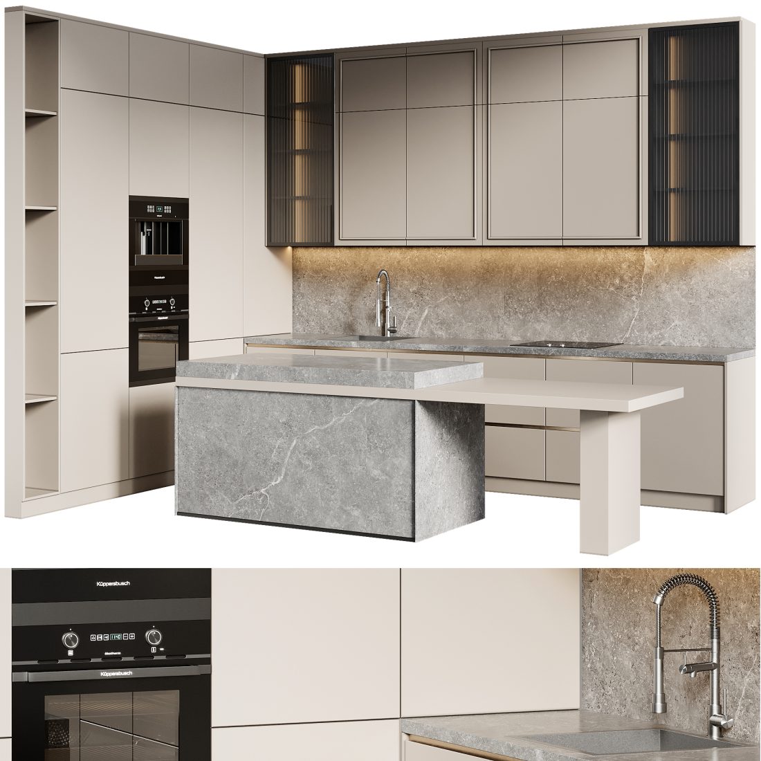 Kitchen 29 3D Model for VRay, Corona | CGMood