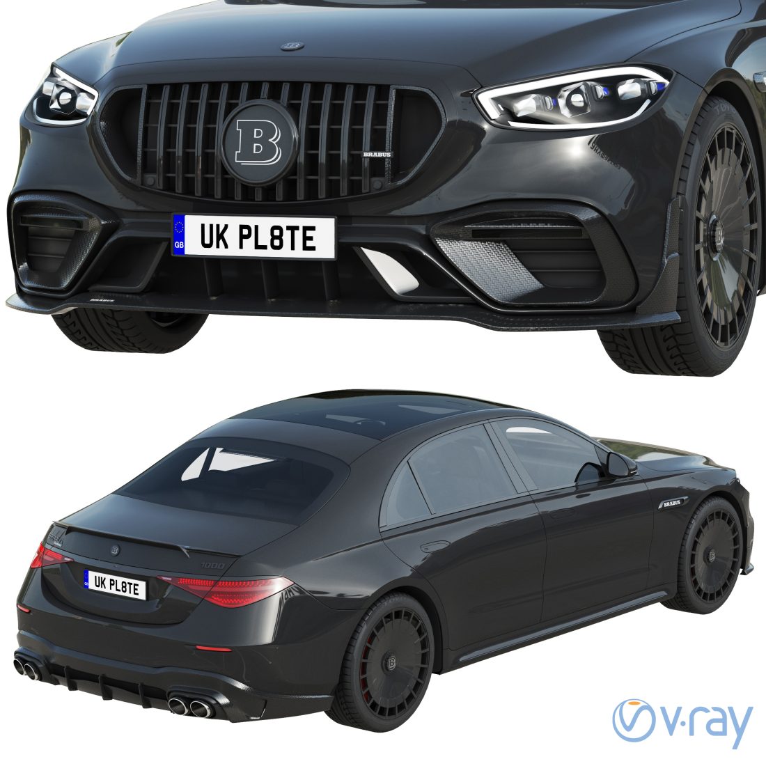 Brabus 1000 Bichromatic AMG S63 3D Model for VRay | CGMood