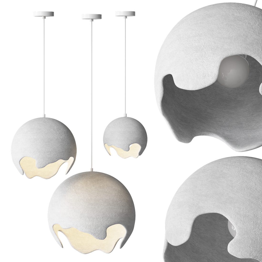 Geometric Resin Pendant Light - 3D Model for VRay