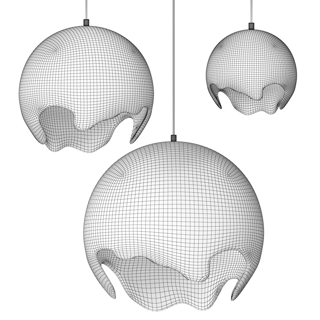 Geometric Resin Pendant Light - 3D Model for VRay