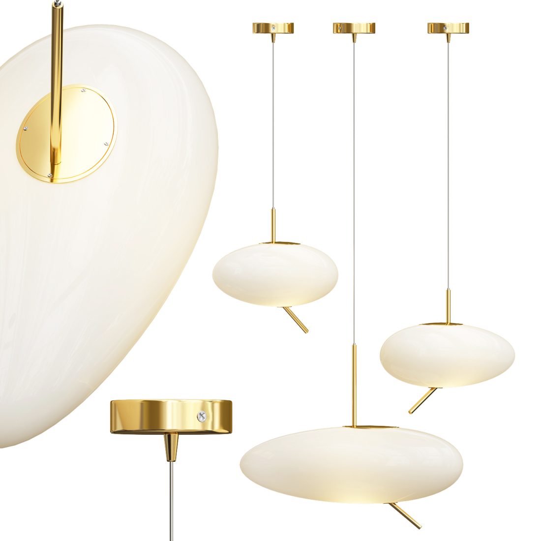 Pebbles Pendant Light - 3D Model for VRay