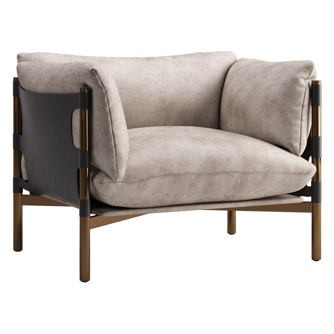Iris Beige Armchair - 3D Model for Corona