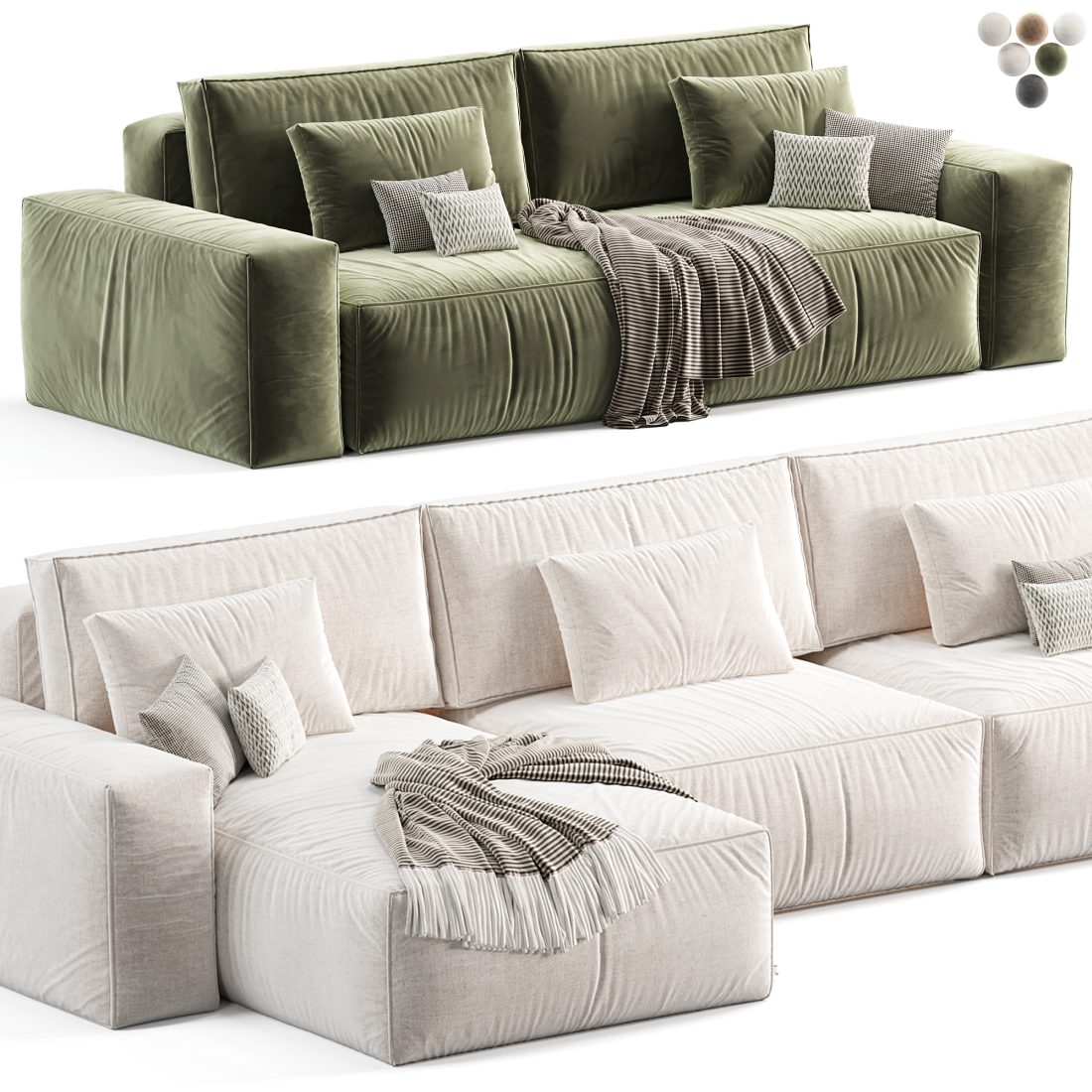 Corner Sofa Ebi 2 Happy By Divan.ru 3D Model for VRay, Corona | CGMood