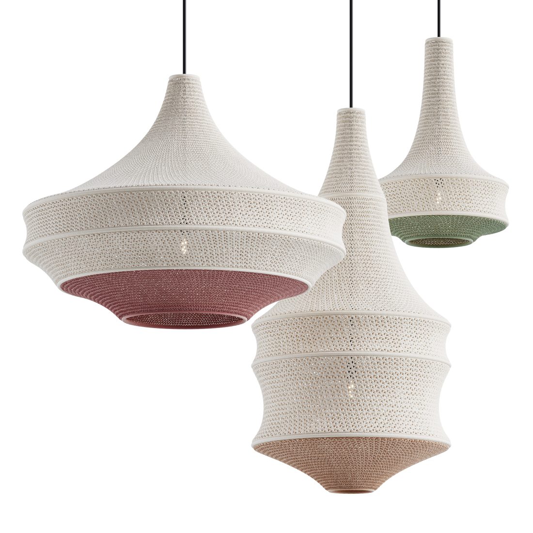Crochet Pendant Lamp By Hamimi Design - 3D Model for Corona