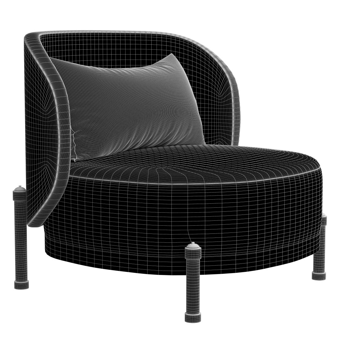 Armchair Grayson - 3D Model for VRay, Corona