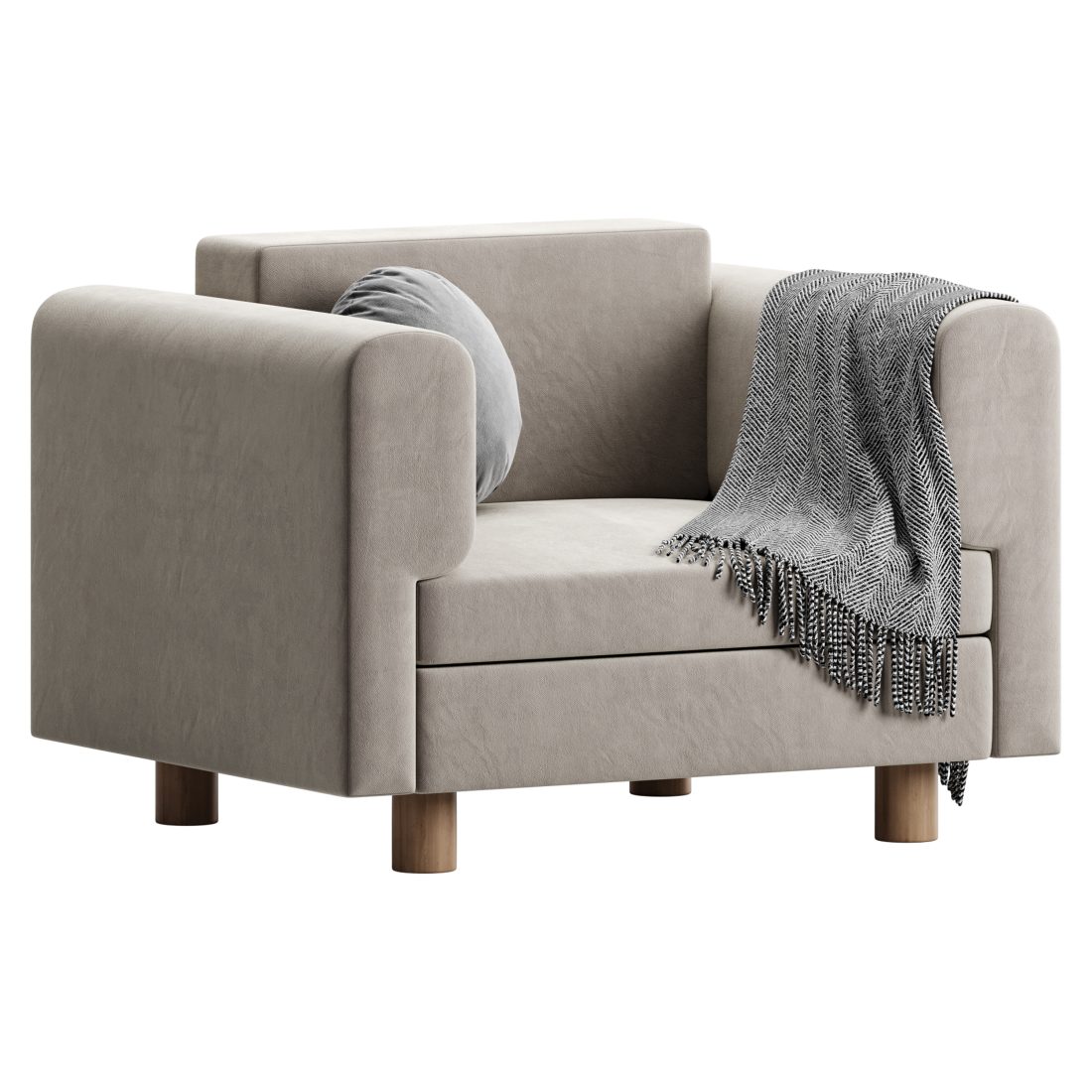 Inmar Velvet Smoking Chair - 3D Model for Corona