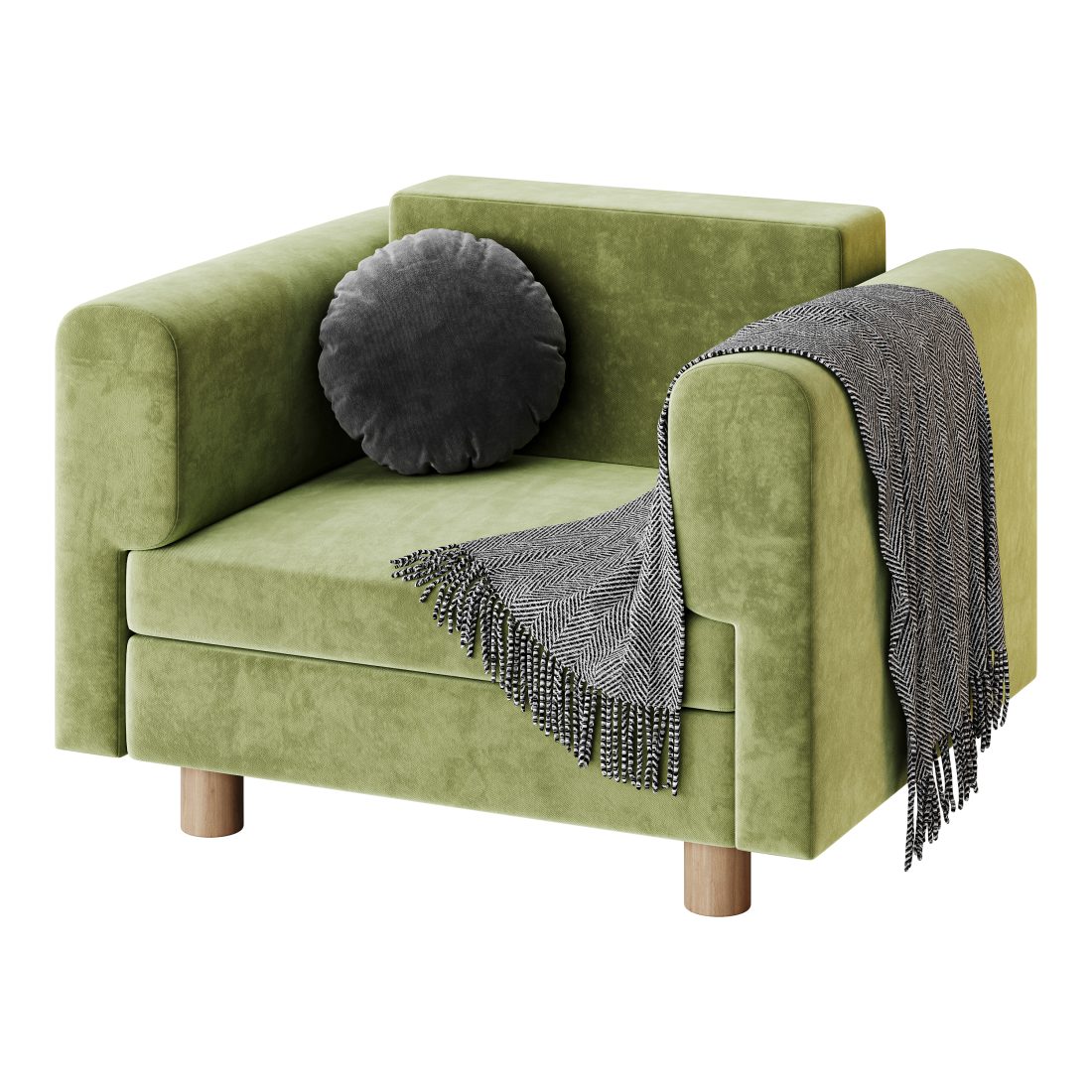 Inmar Velvet Smoking Chair - 3D Model for Corona