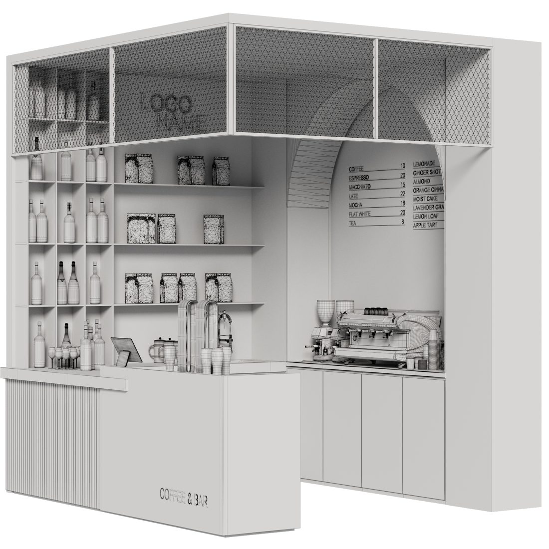 Coffee Bar 10 3D Model for VRay, Corona | CGMood