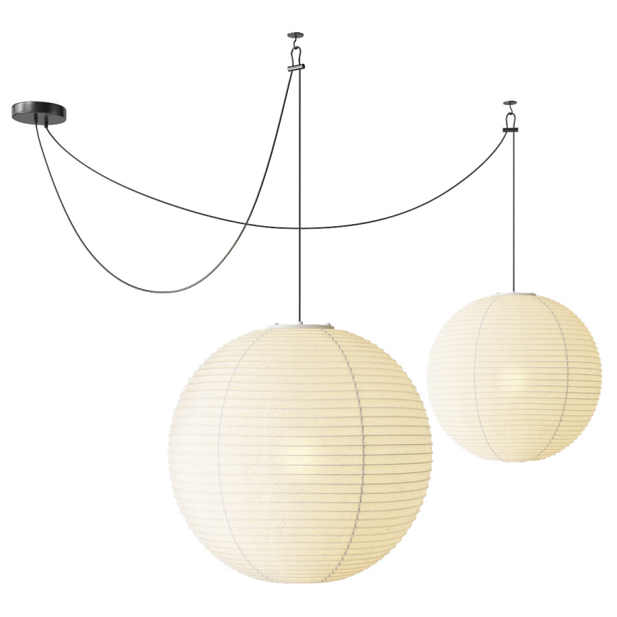 Noguchi Akari Paper Pendant Lamp - 3D Model for VRay