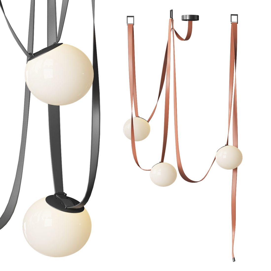 Vibia Plusminus Leather Pendant Light - 3D Model for VRay