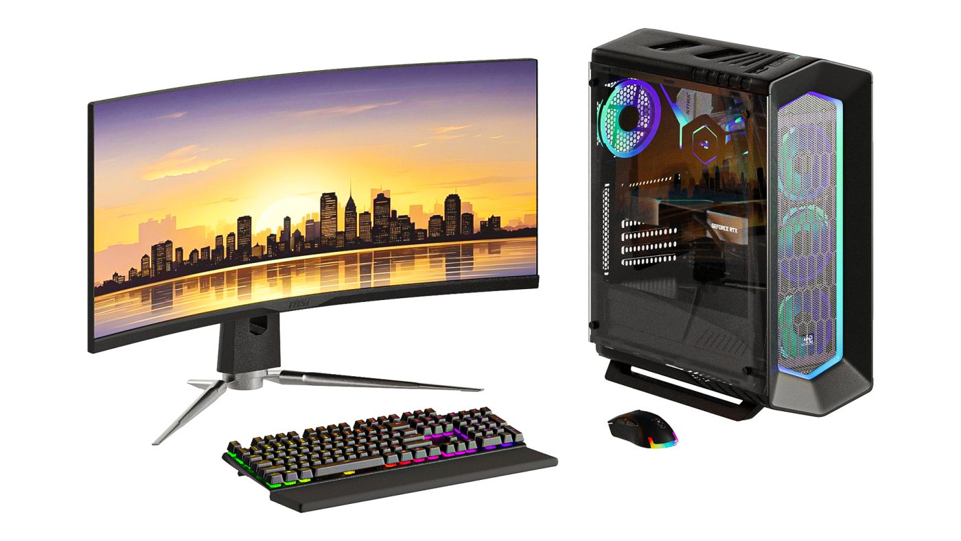 Pc Gamer Set - 3D Model for VRay, Corona
