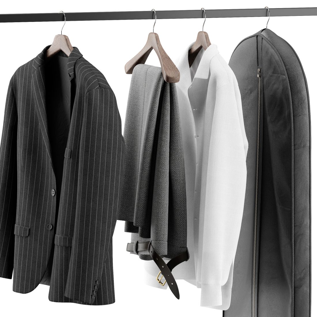 Rack With Clothes 02 - 3D Model for VRay, Corona