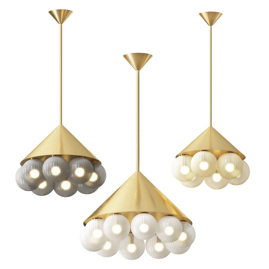 Peak Brass Pendant Lamps 3D Model for VRay | CGMood