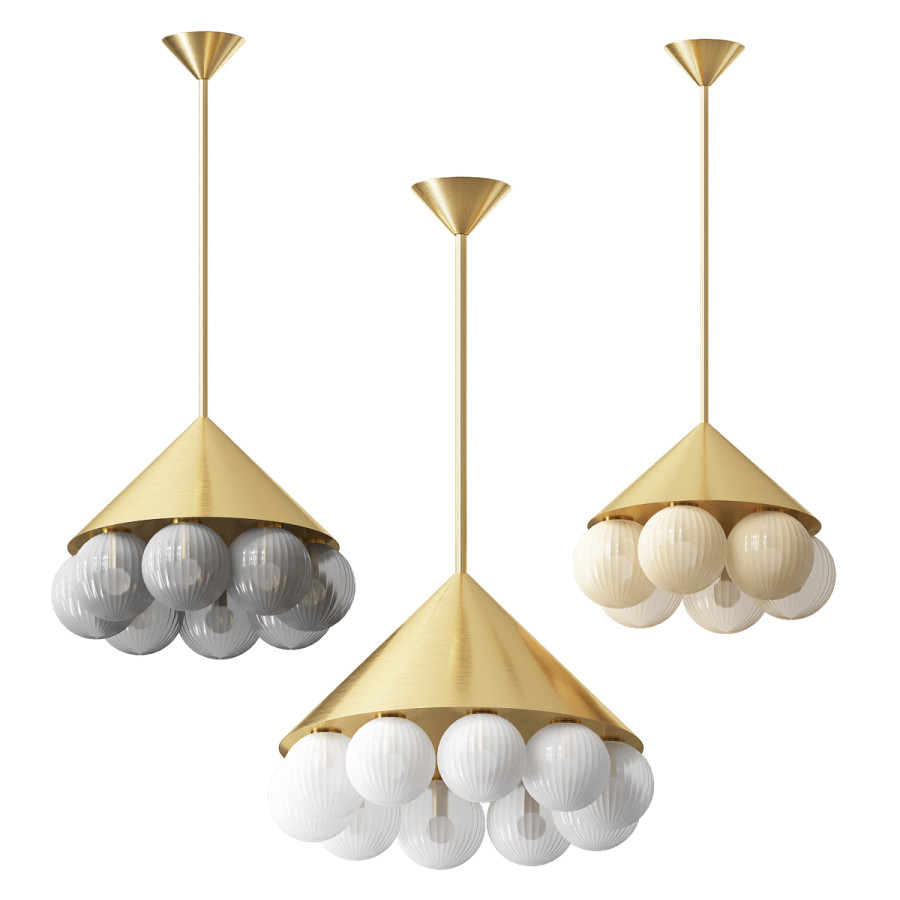 Peak Brass Pendant Lamps - 3D Model for VRay