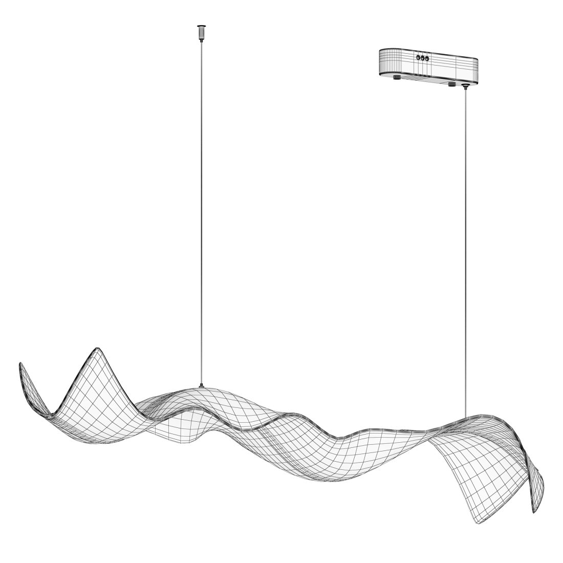 Wave Led Pendant Lamp - 3D Model for VRay
