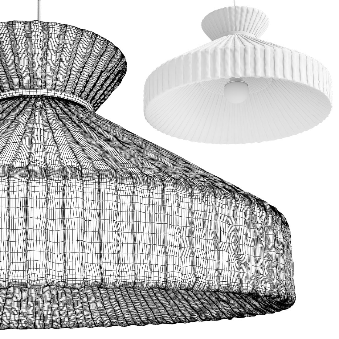 Fabric Pendant Lamp - 3D Model for VRay