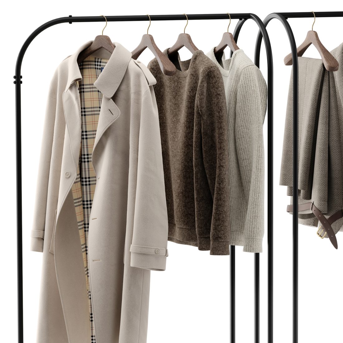 Rack With Clothes 03 - 3D Model for VRay, Corona