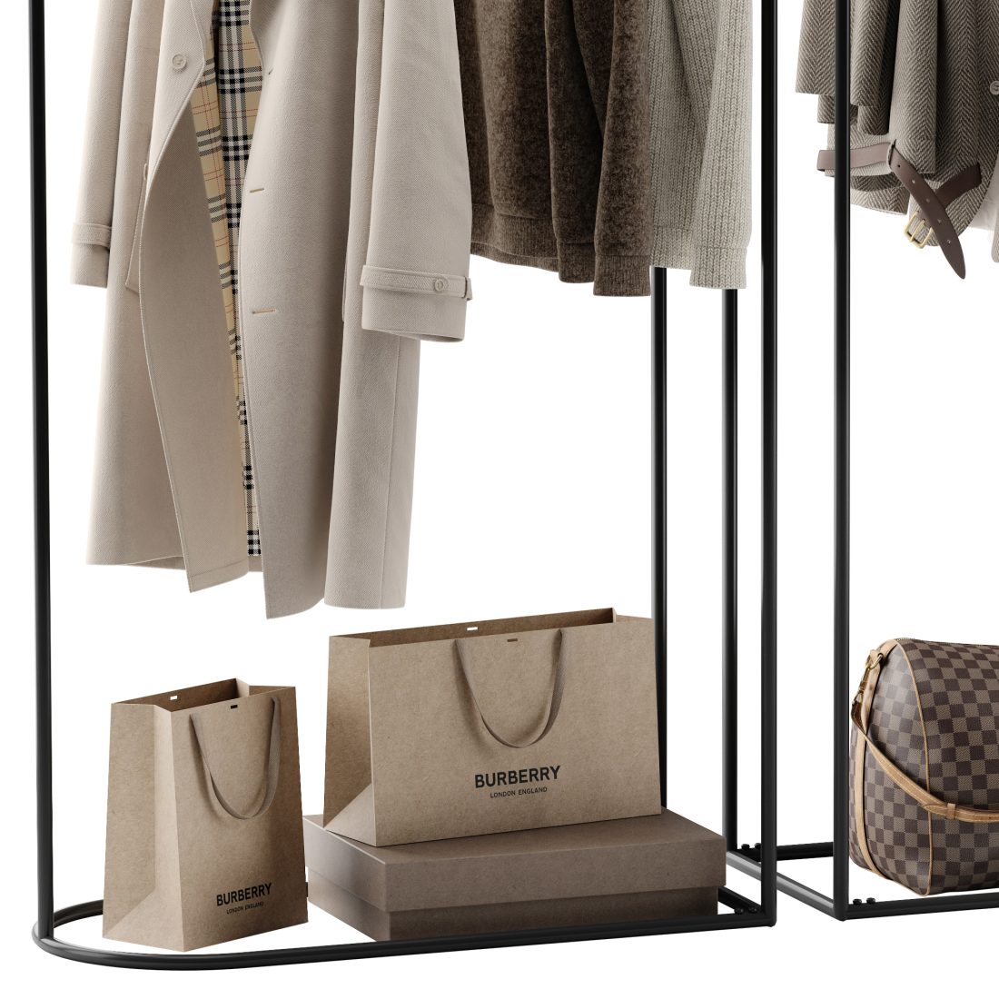 Rack With Clothes 03 - 3D Model for VRay, Corona