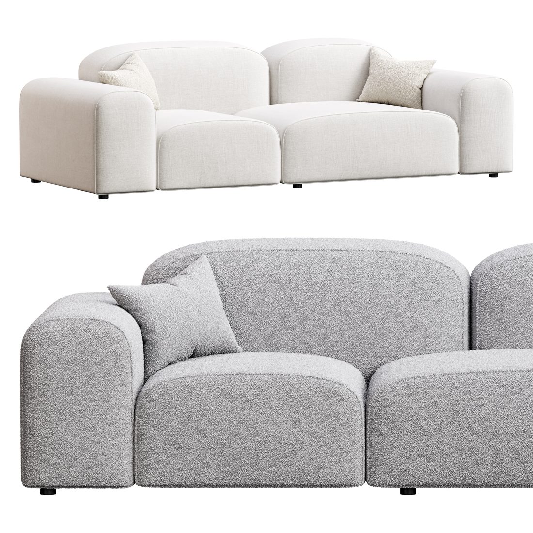 Modern Solid Sofa - 3D Model for Corona