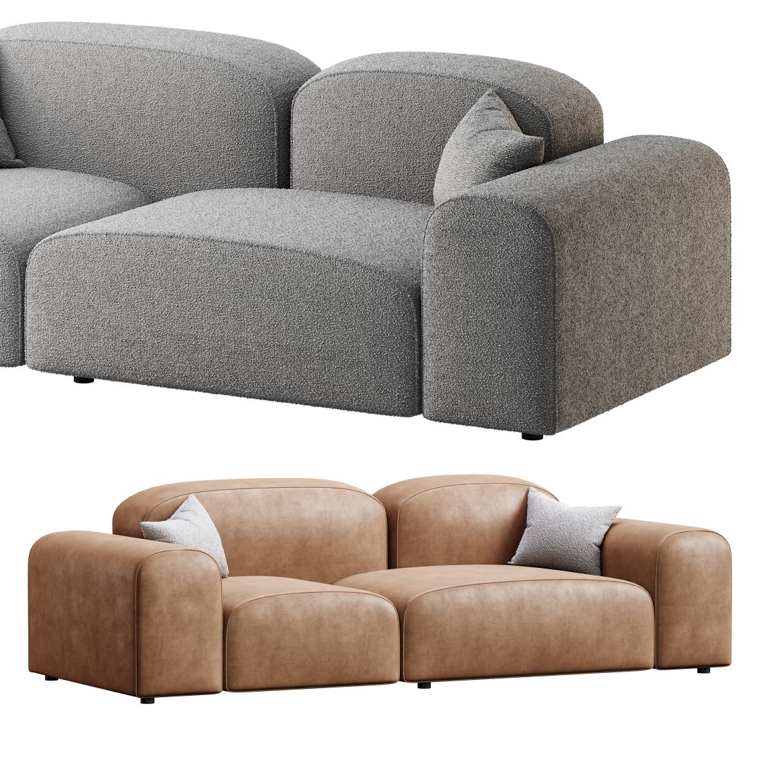 Modern Solid Sofa - 3D Model for Corona