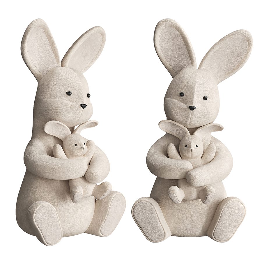 Pink Girl Bunny Set - 3D Model for VRay, Corona